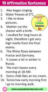 10 Affirmative Sentences, Affirmative Sentences Examples List - Example ...