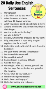 20 Daily Use English Sentences, Spoken English Sentences Everyday ...