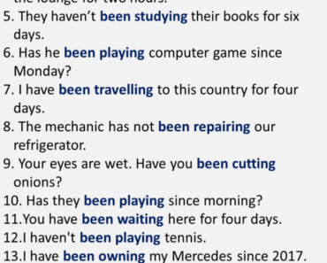 10 Sentences of Present Continuous Tense Examples - Example Sentences