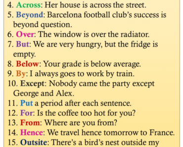 10 Sentences with Prepositions, Definition and Example Sentences ...