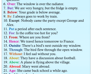 30 Prepositions Sentences - Example Sentences