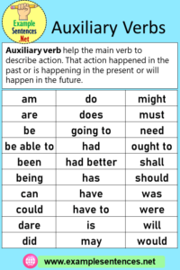 30 Auxiliary Verbs Examples - Example Sentences