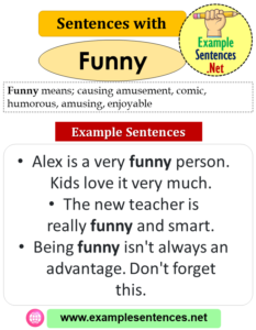 Sentences with Funny, Definition and Example Sentences - Example Sentences