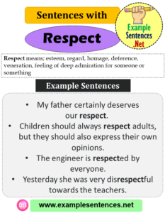 Sentences with Respect, Definition and Example Sentences - Example ...